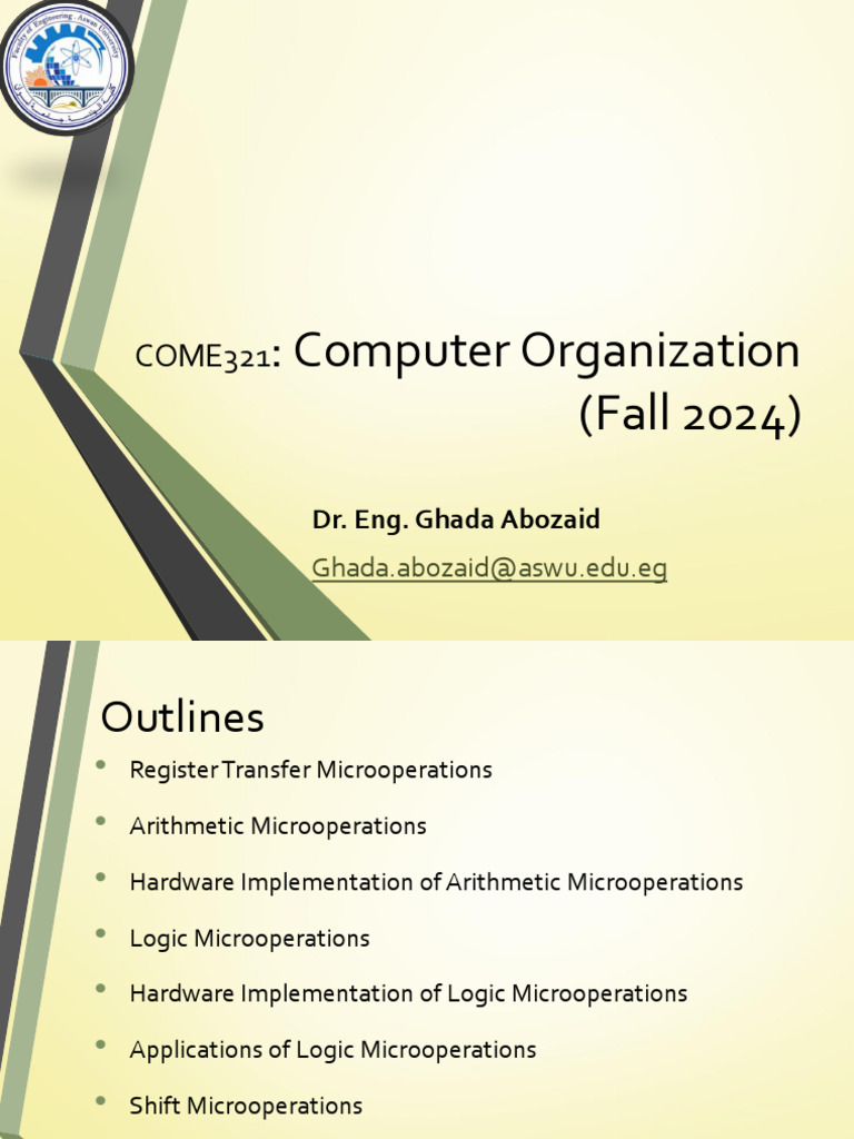 2024 Lecture5 Come321 | PDF | Arithmetic | Boolean Algebra