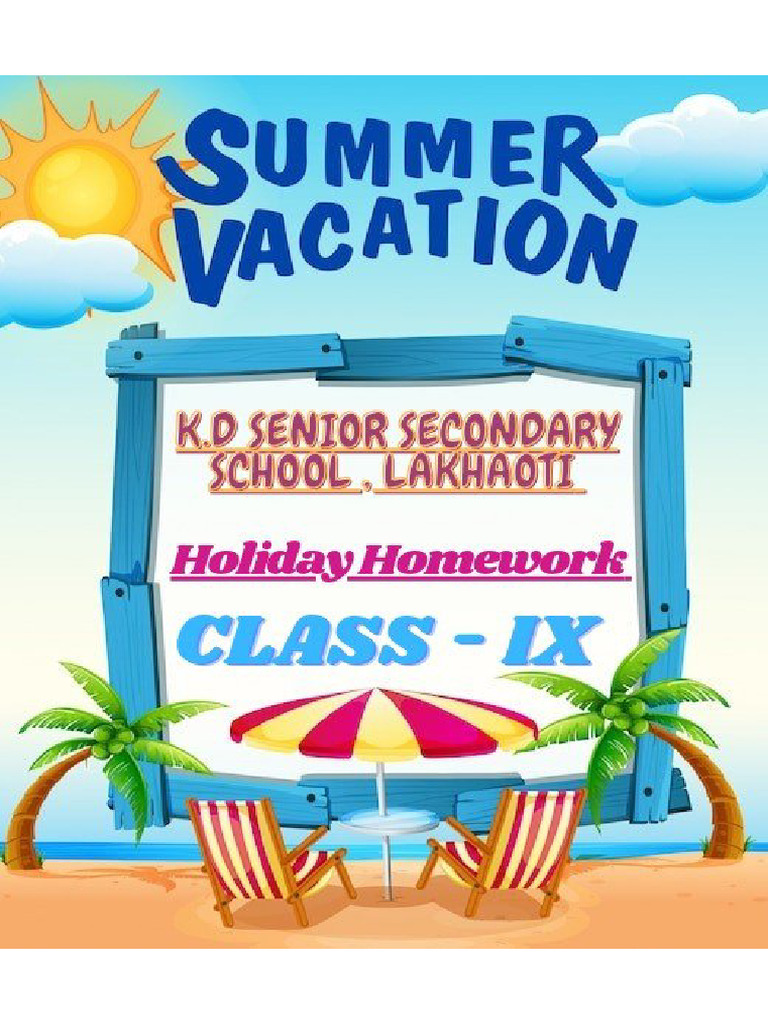 Class Ix Summer Vacation Holiday (2024-25) | PDF