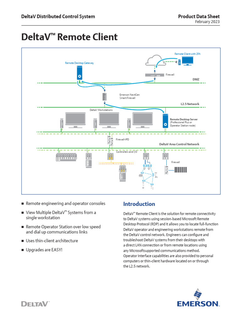DeltaV Remote Client Product Data Sheet (PDS) | PDF | Remote Desktop Services | Server (Computing)