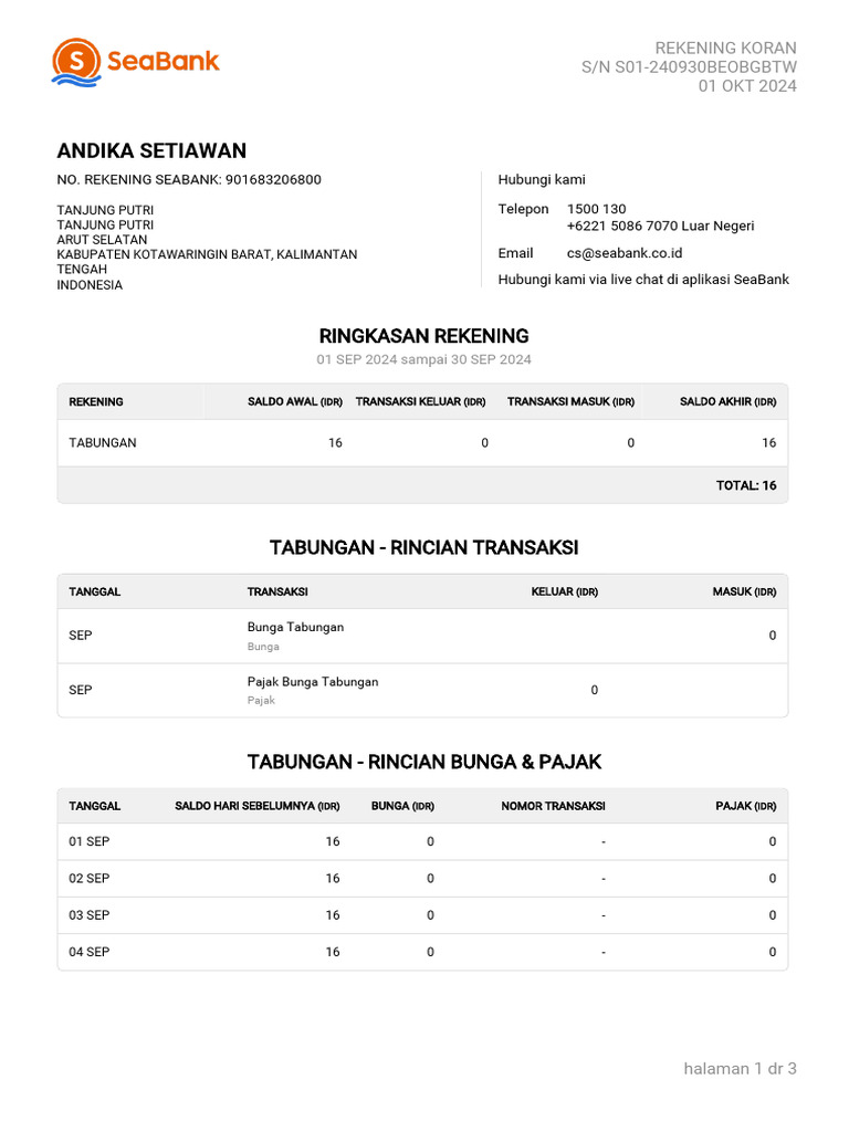 Seabank Statement 20241027 | PDF