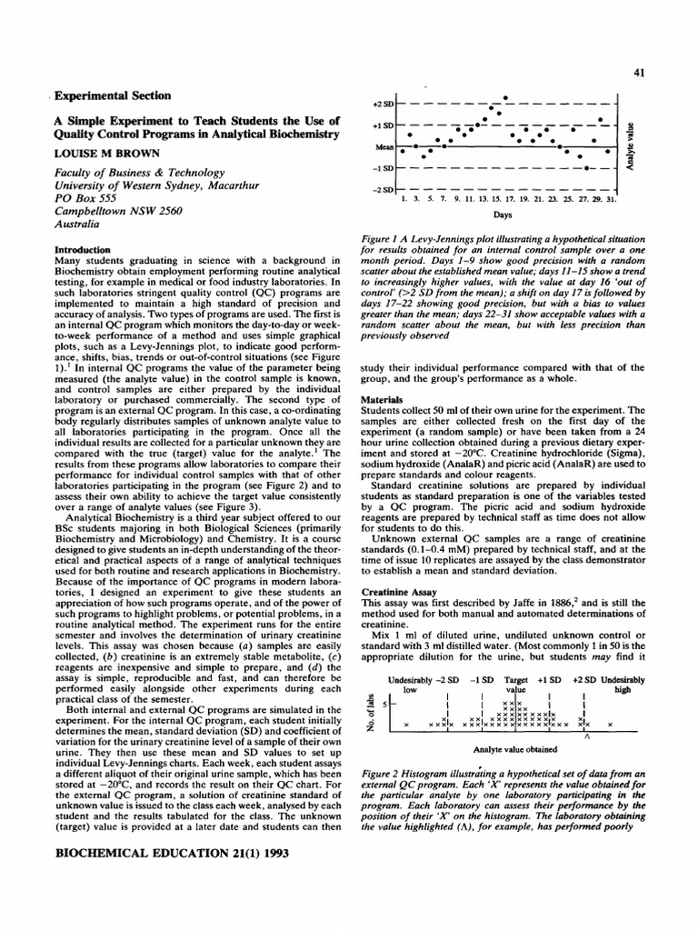Brown (1993) | PDF | Standard Deviation | Experiment