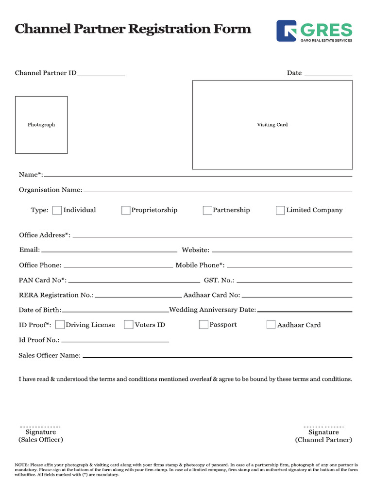 CHANNEL PARTNER FORM - New | PDF