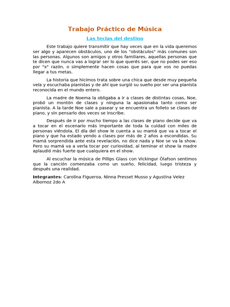 Trabajo Práctico de Música | PDF