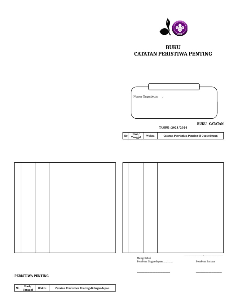 Buku Catatan Peristiwa Penting | PDF