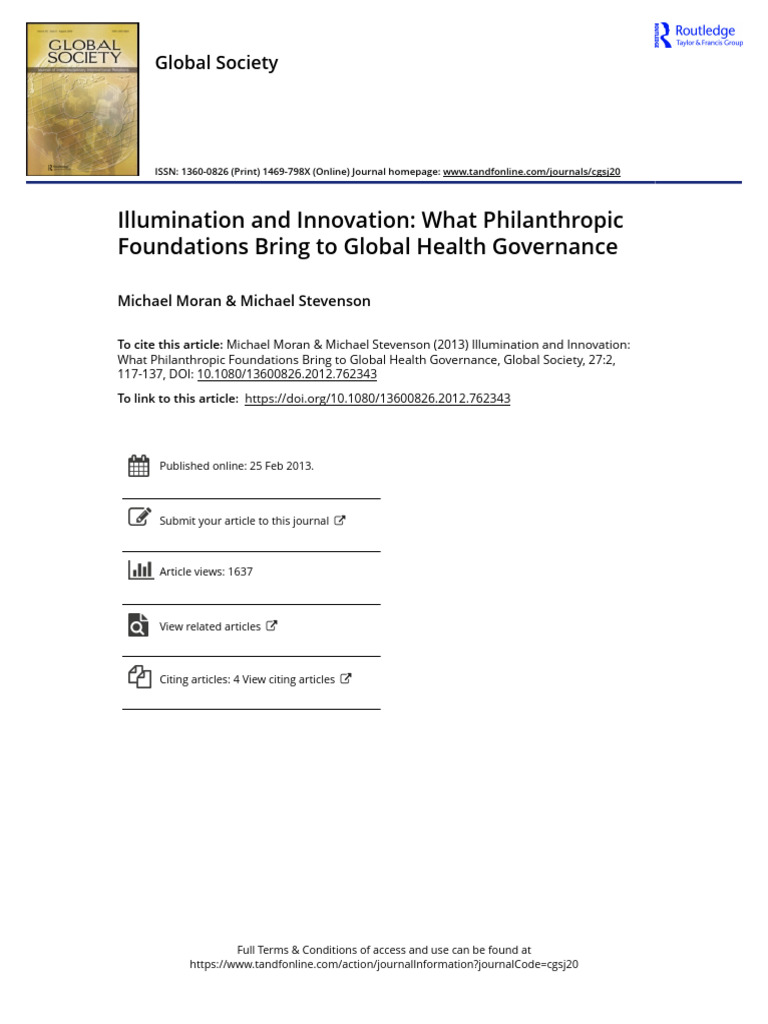 Philanthropic Foundations in Global Health | PDF | Bill & Melinda Gates ...