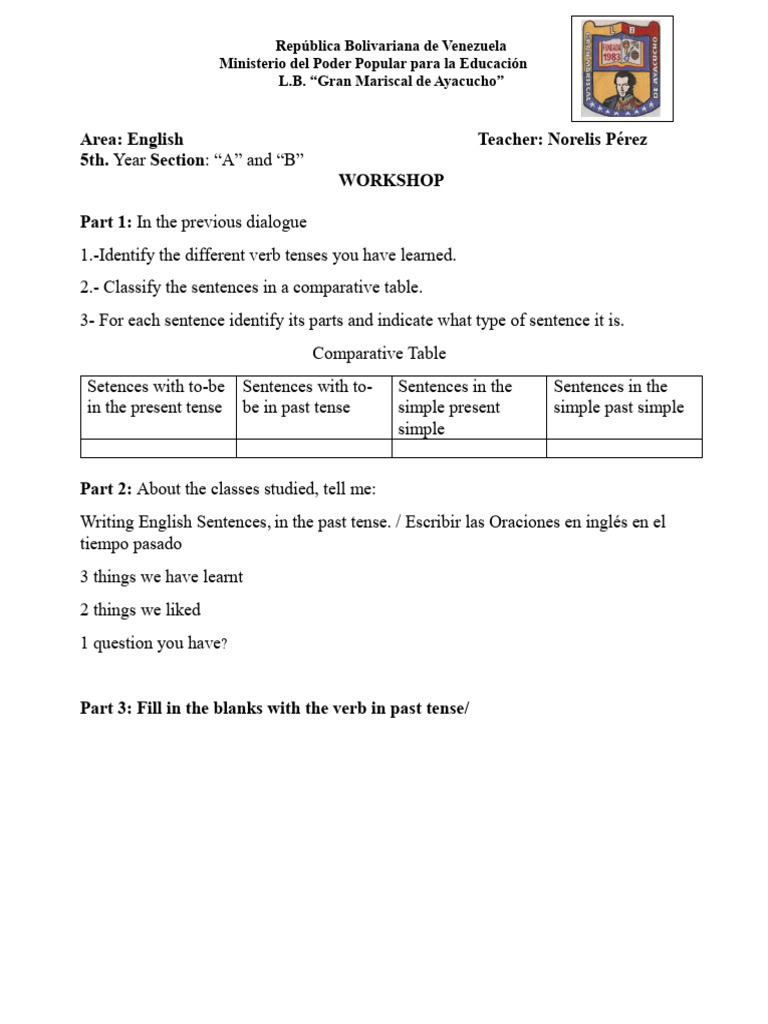 Worksohp in Pairs 5th Year | PDF | Linguistics