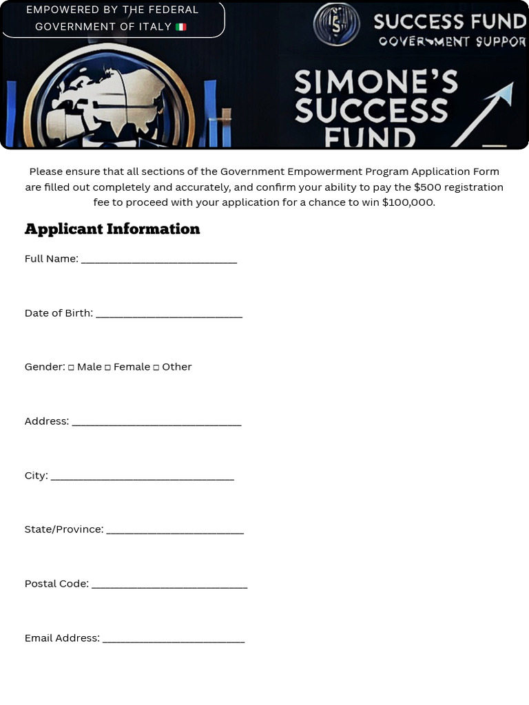 Empowerment Program Application Form | PDF