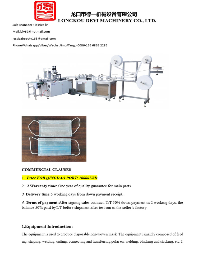 Jessica-150-190 1+1 Fully Auto Face Mask Machine With Servo Motor ...