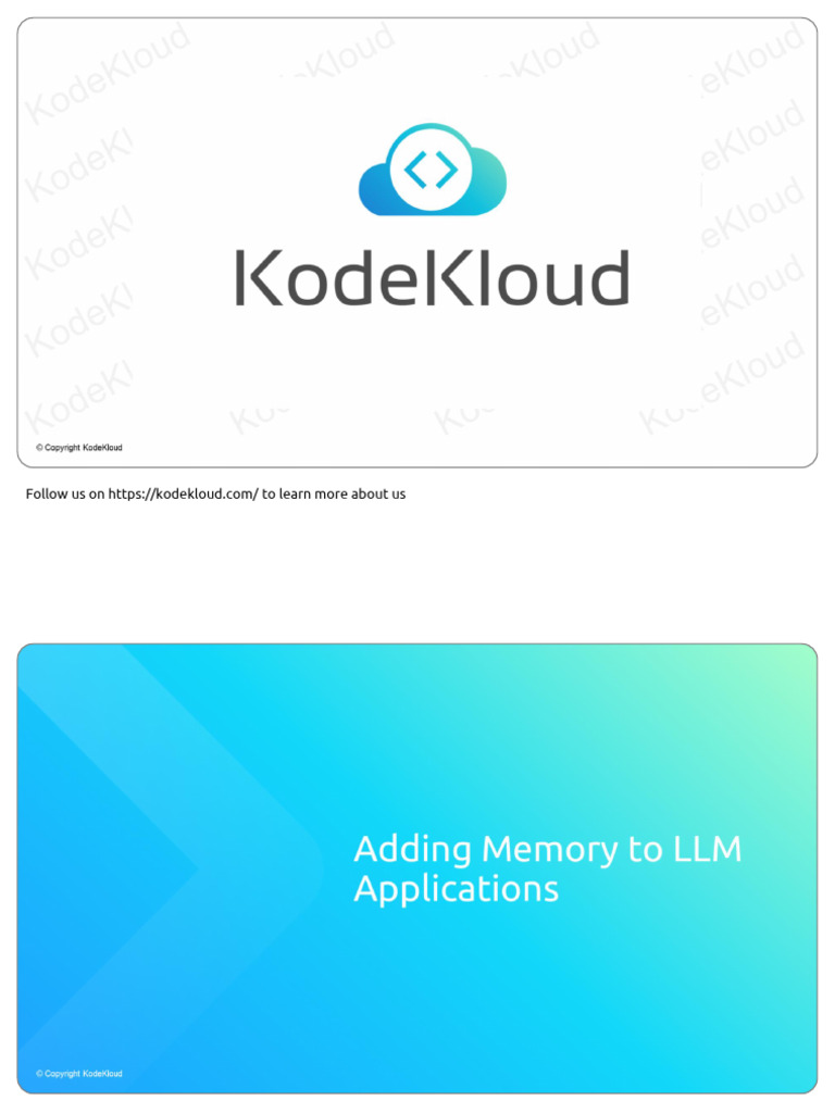 Section 080 Adding Memory To LLM Apps | PDF | Memory | Databases