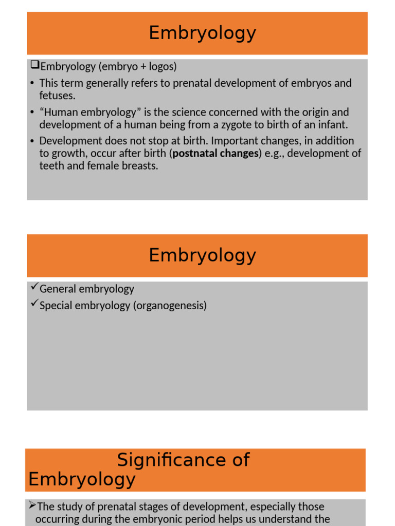 Introduction Embryology | PDF | Embryo | Prenatal Development