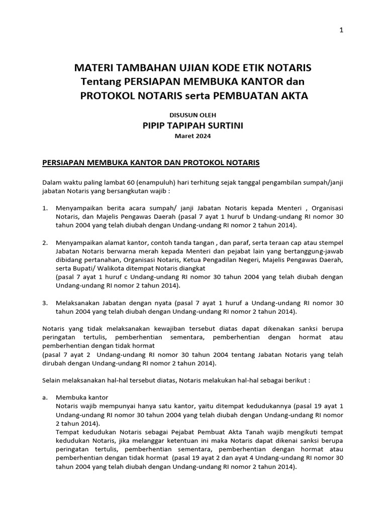 Pembuatan Akta Dan Protokol Notaris | PDF | Politik | Hukum