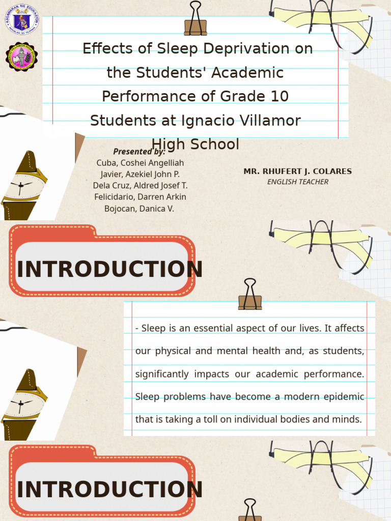 Effects of Sleep Deprivation On Academic Performance | PDF | Sleep | Sleep Deprivation