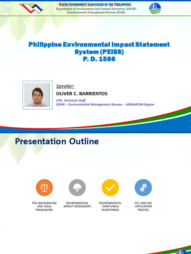 PD 1586 The Philippine EIS System Oliver Barrientos | PDF ...