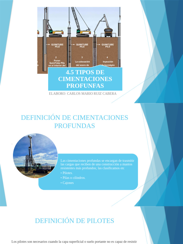 Tipos de Cimentaciones Profundas | PDF | Fundación profunda | Fundación (Ingeniería)