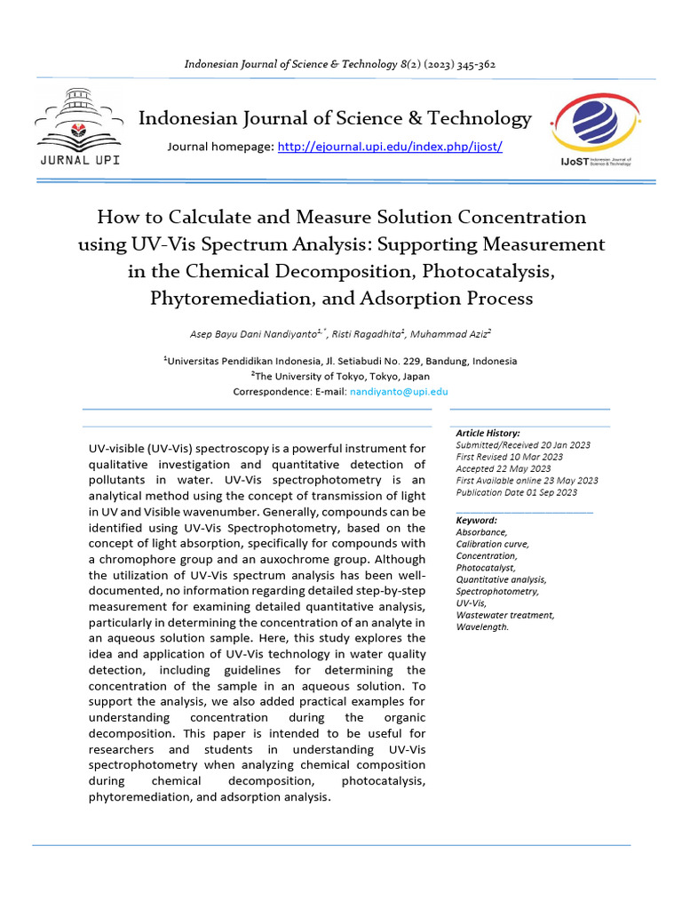 UV Vis | PDF | Ultraviolet–Visible Spectroscopy | Absorbance