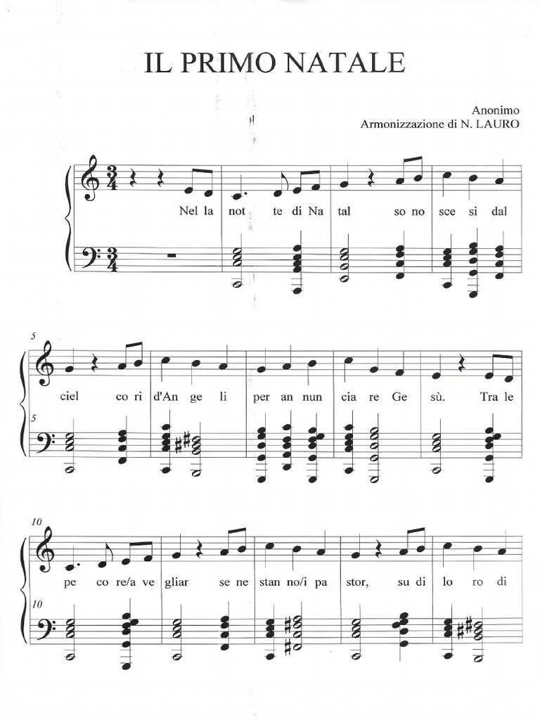 Il Primo Natale - The First Noel - Coro Scolastico | PDF