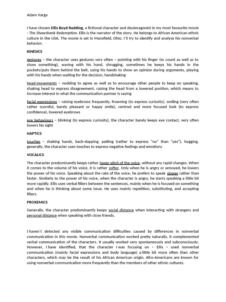Varga IC Assignment 4 | PDF | Nonverbal Communication | Communication