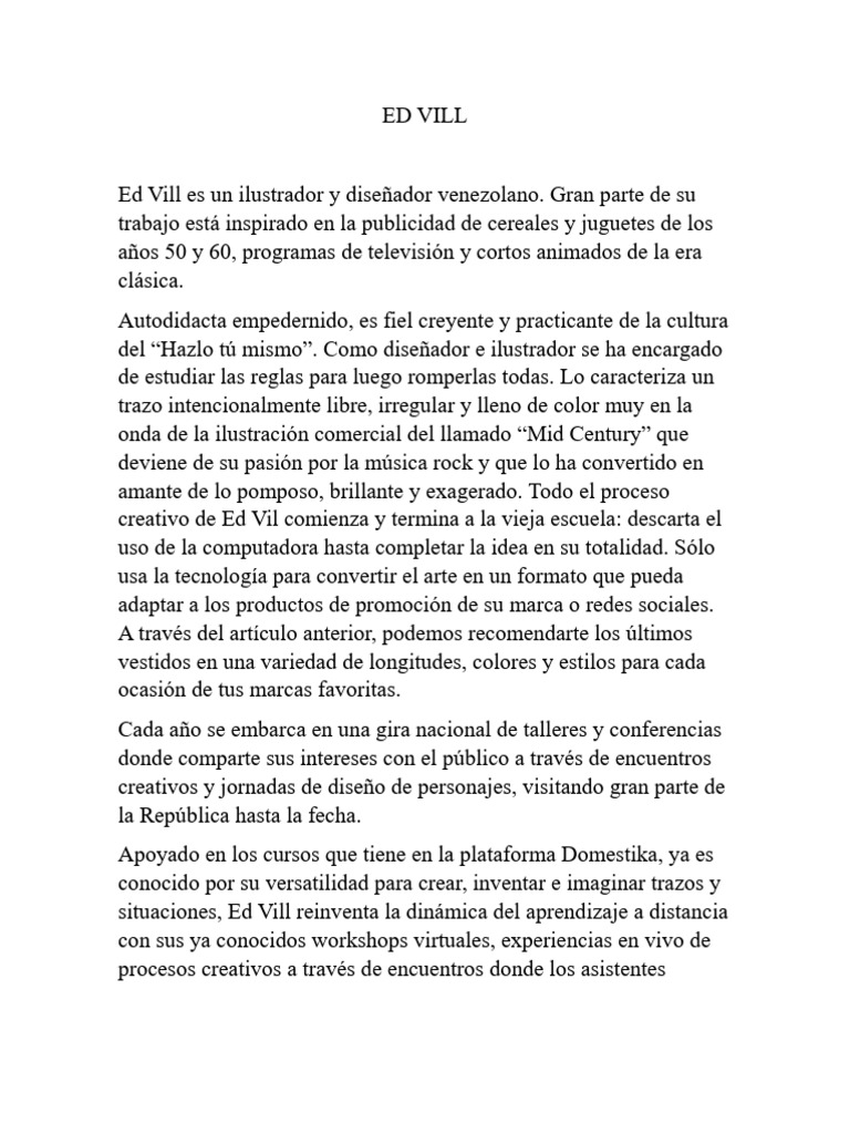 Ed Vill | PDF | Arte
