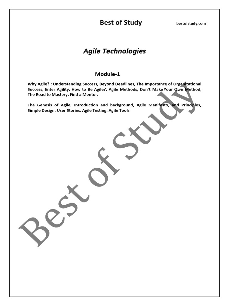 Agile Technologies 21CS641 Module 1 | PDF | Agile Software Development ...