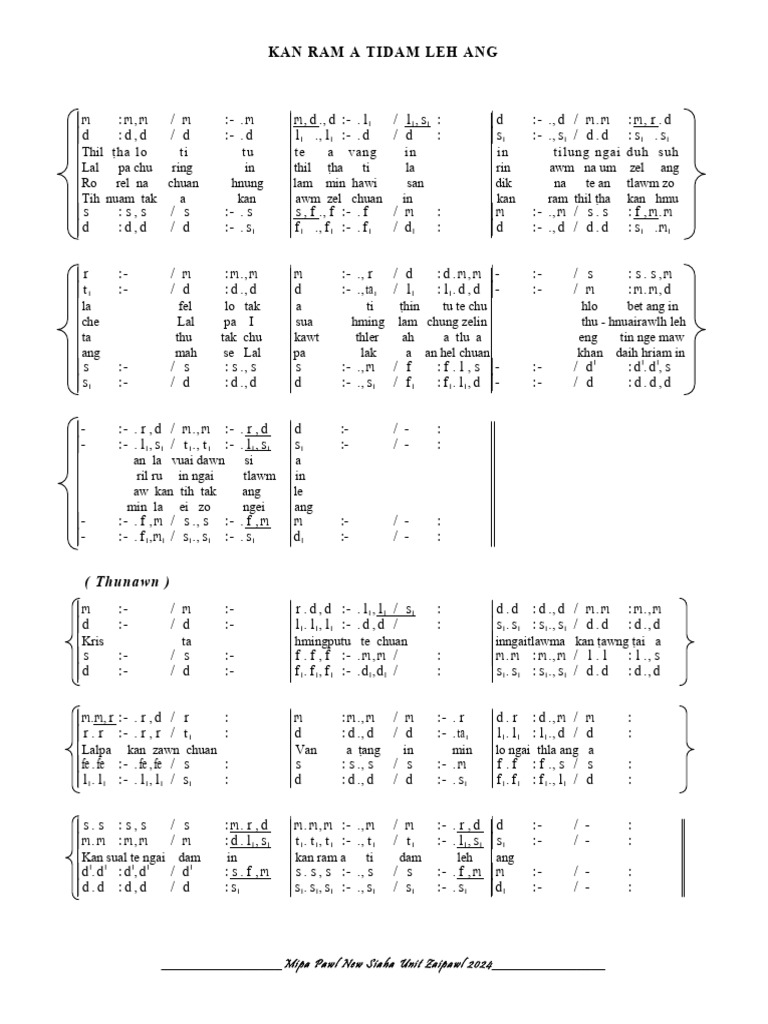 Kan Ram A Ti Dam Leh Ang | PDF