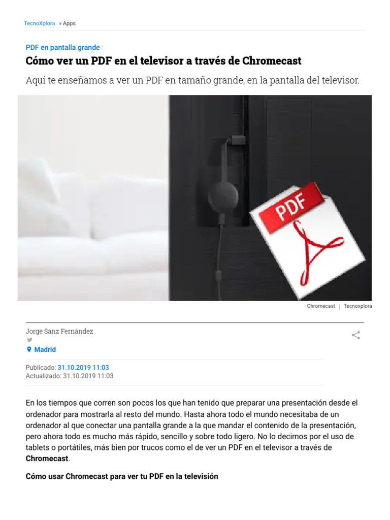 Cómo ver un PDF en el televisor a través de Chromecast | PDF | Aplicación movil | Informática