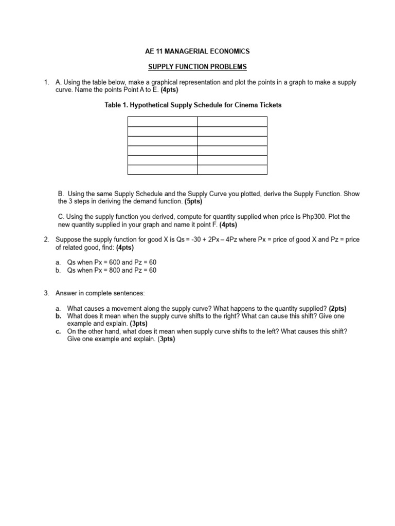 Supply Function Problems For Asynchronous Class | PDF