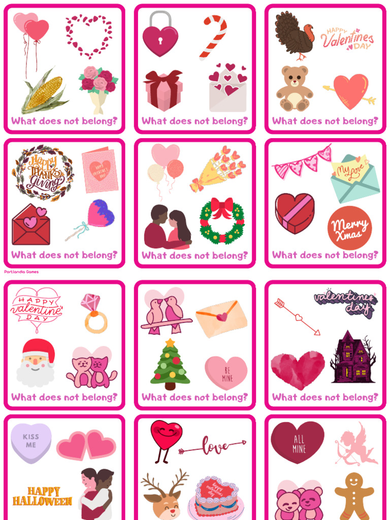 What Does Not Belong Valentines | PDF | Games & Activities