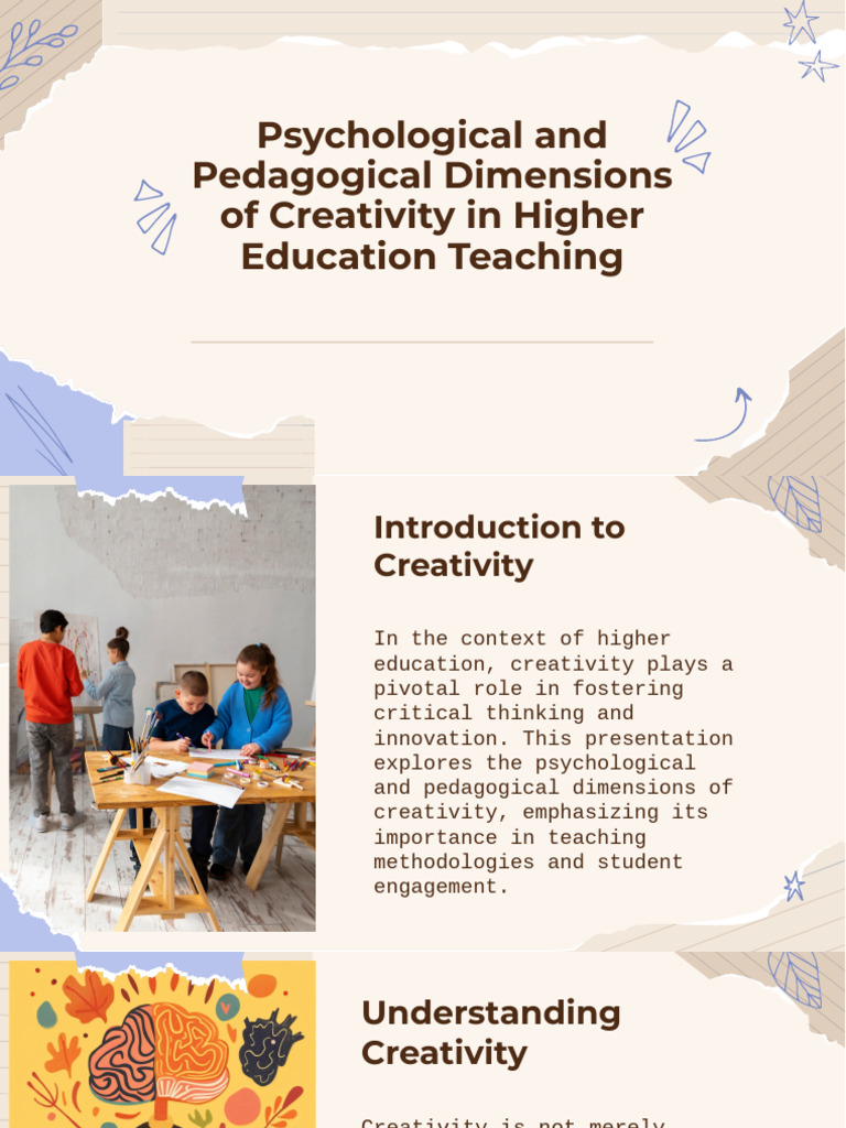 Slidesgo Exploring the Psychological and Pedagogical Dimensions of Creativity in Higher ...