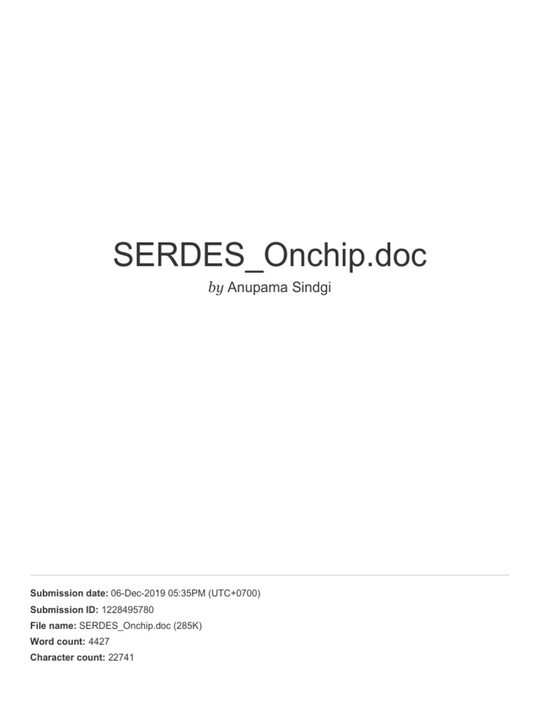 SERDES Onchip | PDF | Electrical Engineering | Radio Technology
