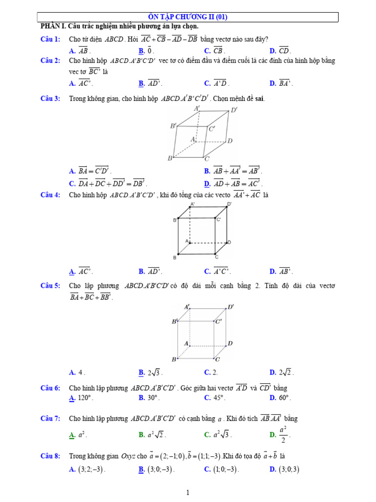 On Tap Chuong 2 - Lop 12 - He - 01 - Loi Giai | PDF