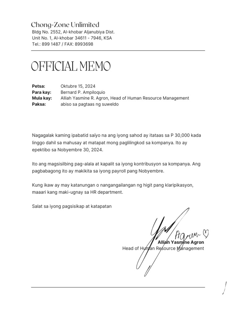 Memorandum | PDF