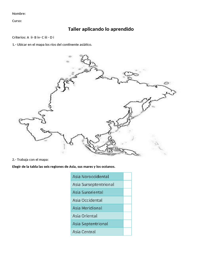 Actividad Asia | PDF | Viajes y turismo | Estudios de idiomas extranjeros