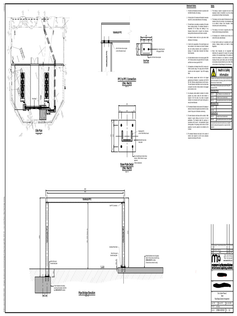21896-H-DR-501-C2-Civic Centre Phase 2 Steel Pipe Bridge GA | PDF ...