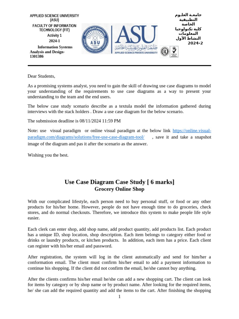 Activity1 - Case Study Assignment | PDF | Grocery Store