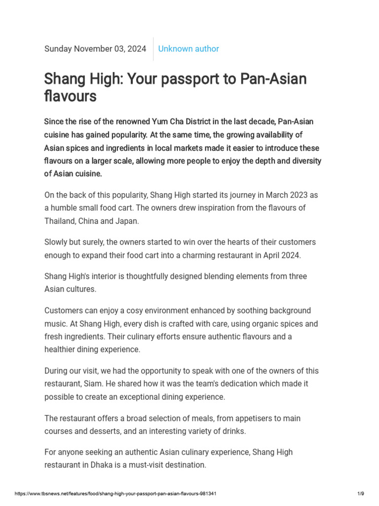 Shang High - Your Passport To Pan-Asian Flavours - The Business ...