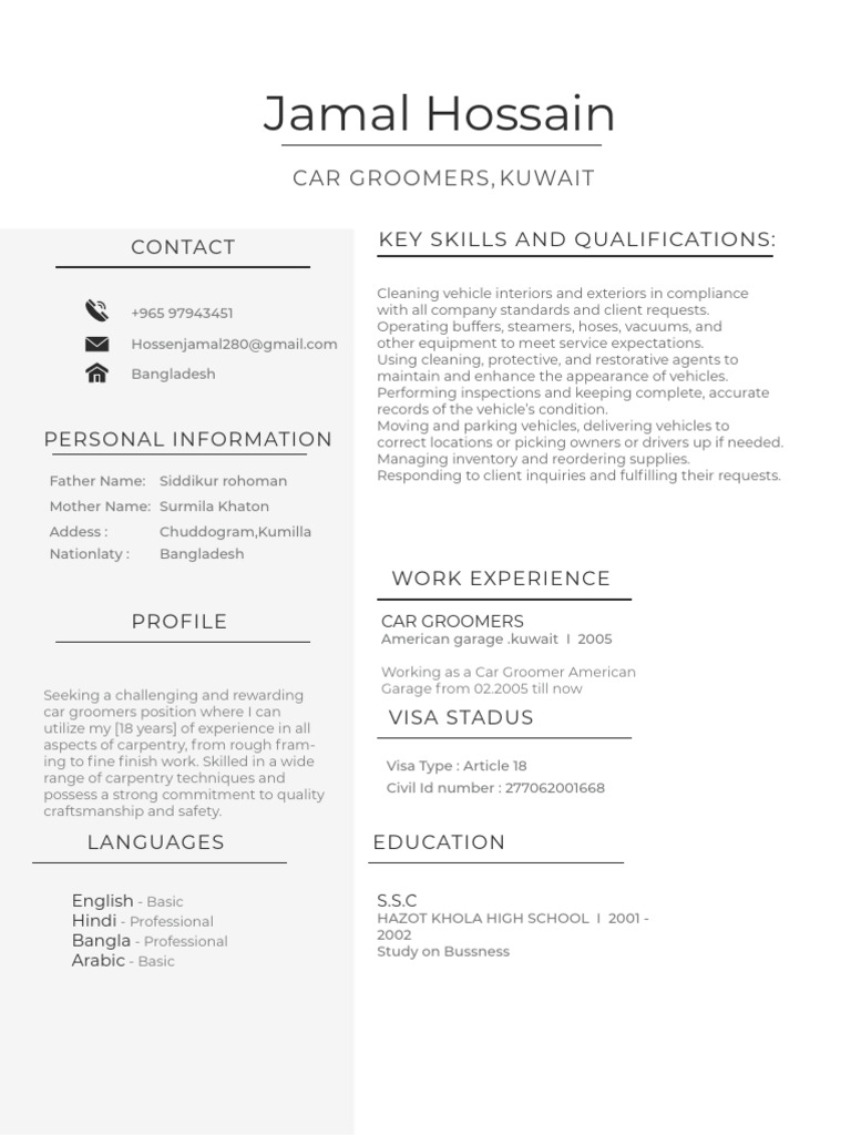 CV jamal | PDF | Transport