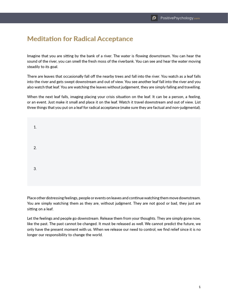 Meditation For Radical Acceptance | PDF