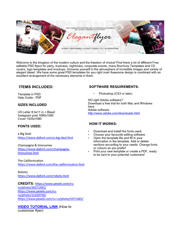 Instruction Elegantflyer | PDF | Adobe Photoshop | Zip (File Format)