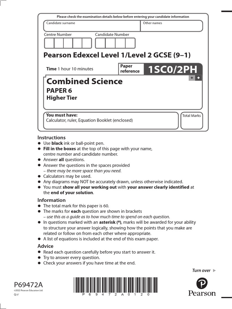 GCSE Combined Science Exam Paper 6 | PDF | Direct Current | Electrical ...