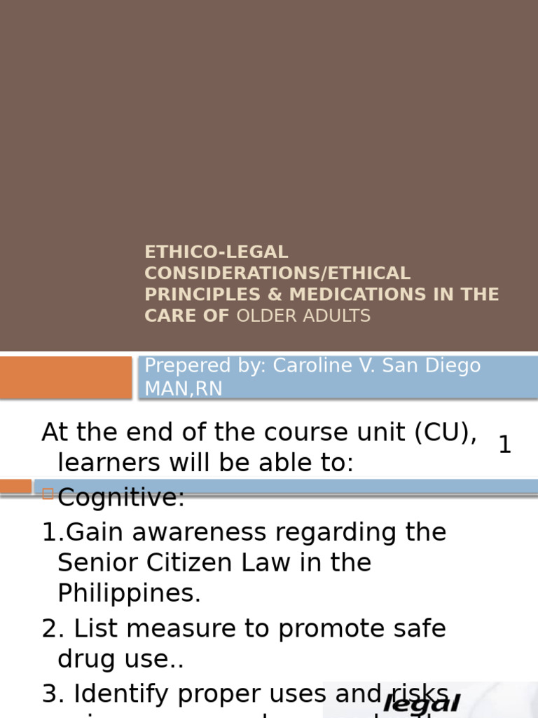 Ethical Medication Care for Seniors | PDF | Pharmacology ...