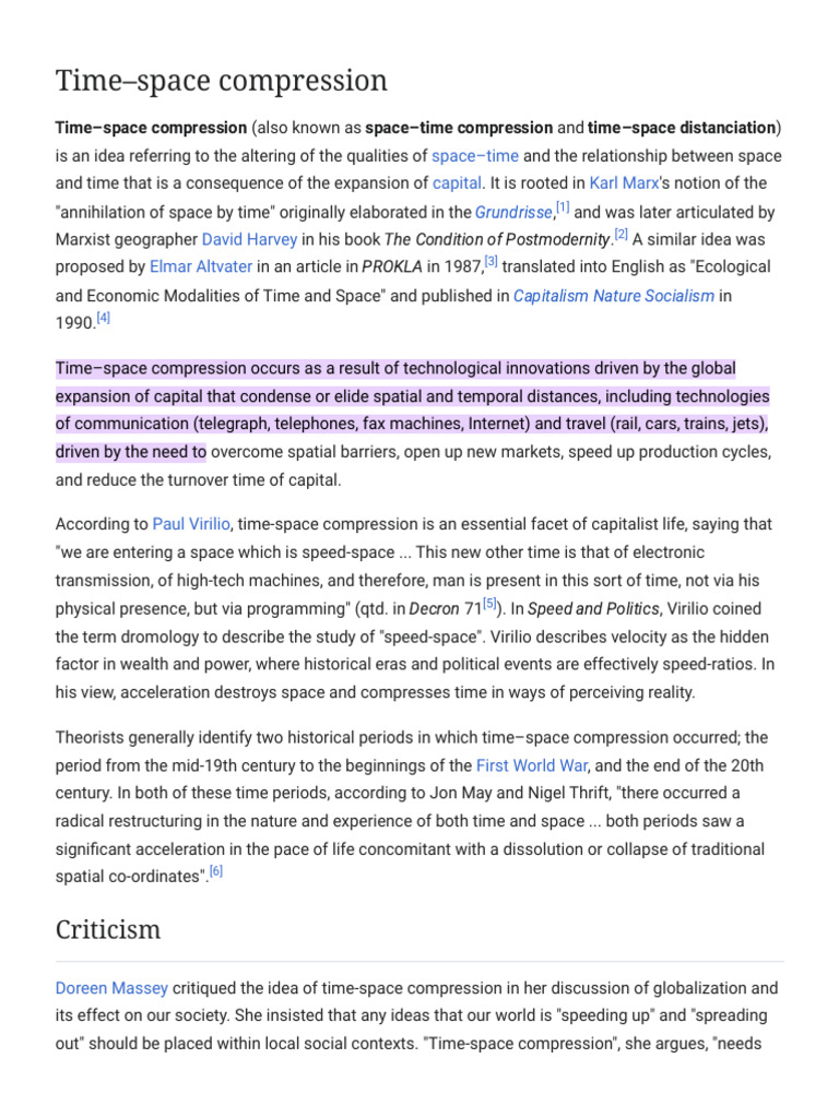 Time-Space Compression - Wikipedia | PDF | History