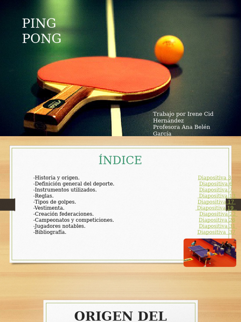 Ping Pong | PDF | Juegos de pelota | Equipo deportivo