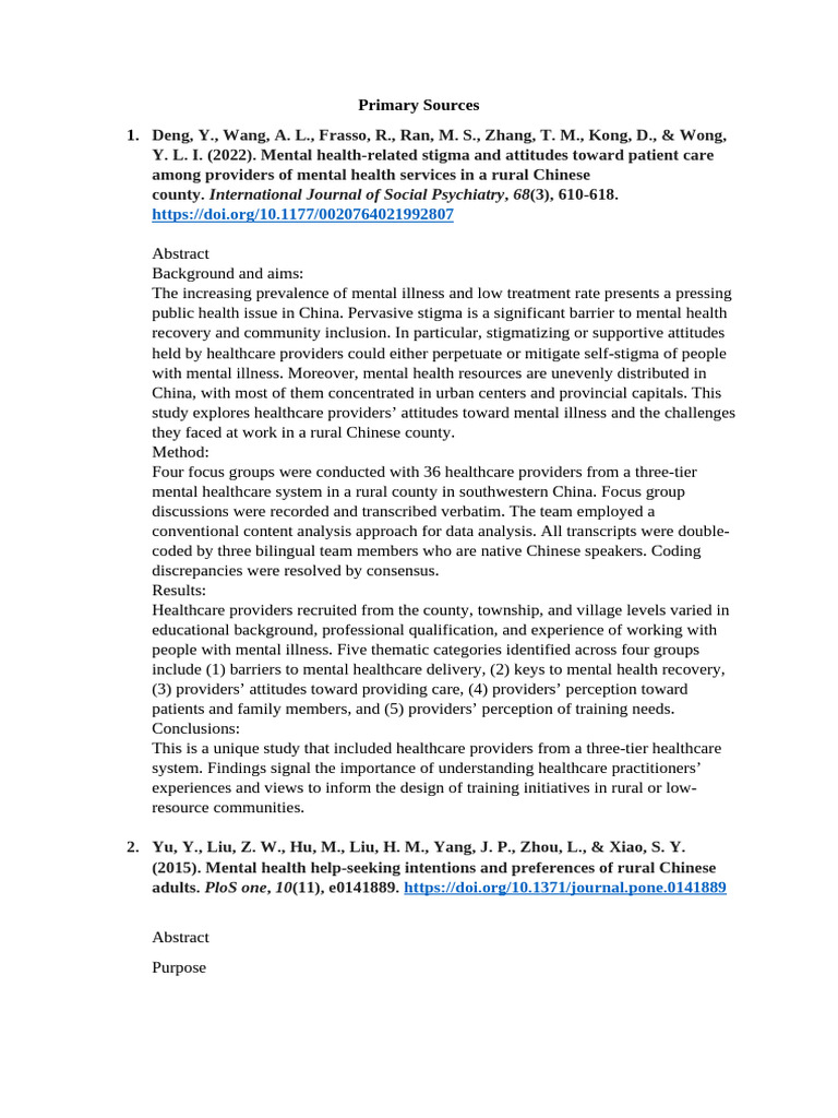 Mental Health Insights in Rural China | PDF | Health Care | Mental Disorder
