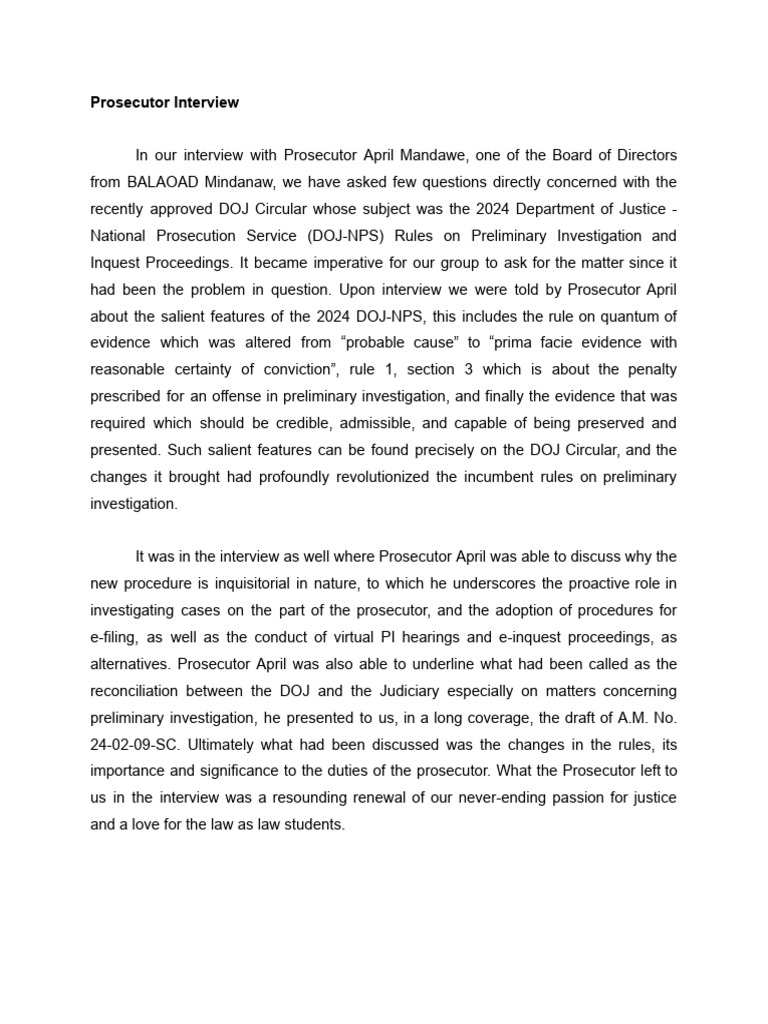 Prosecutor Interview | PDF