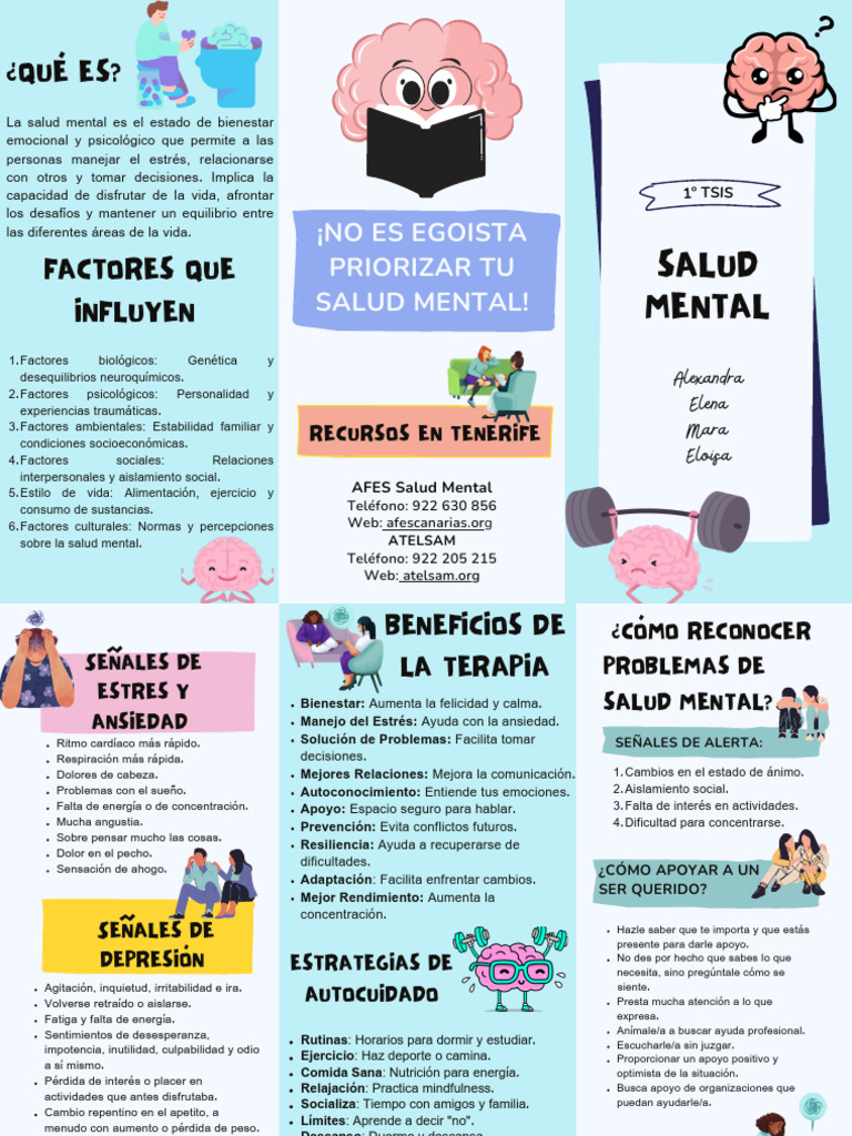 Triptico Salud Mental | PDF | Salud mental | Las emociones
