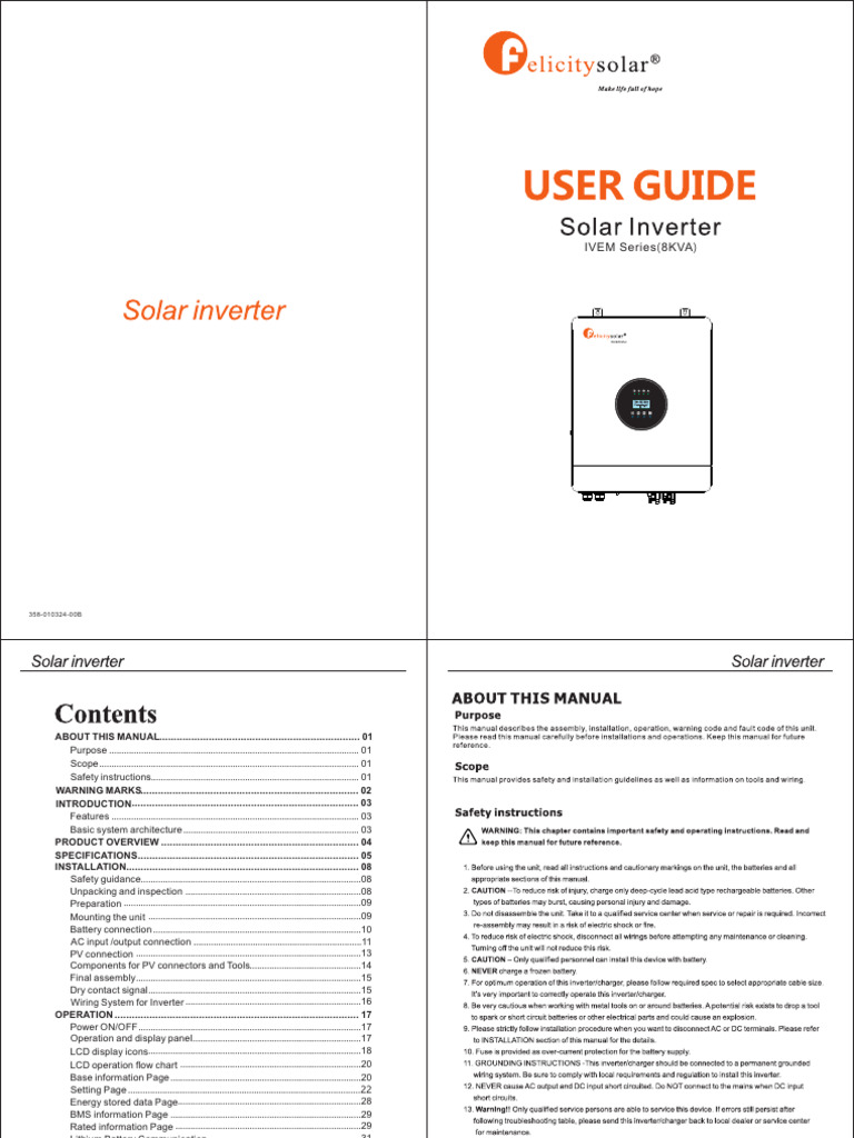 IVEM8048 Manual Inversor 8 KW | PDF | Power Inverter | Direct Current