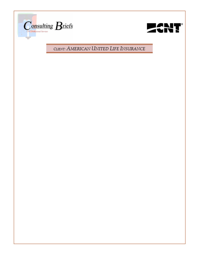 Consulting Brief - American United Life Insurance v.1.0 | PDF