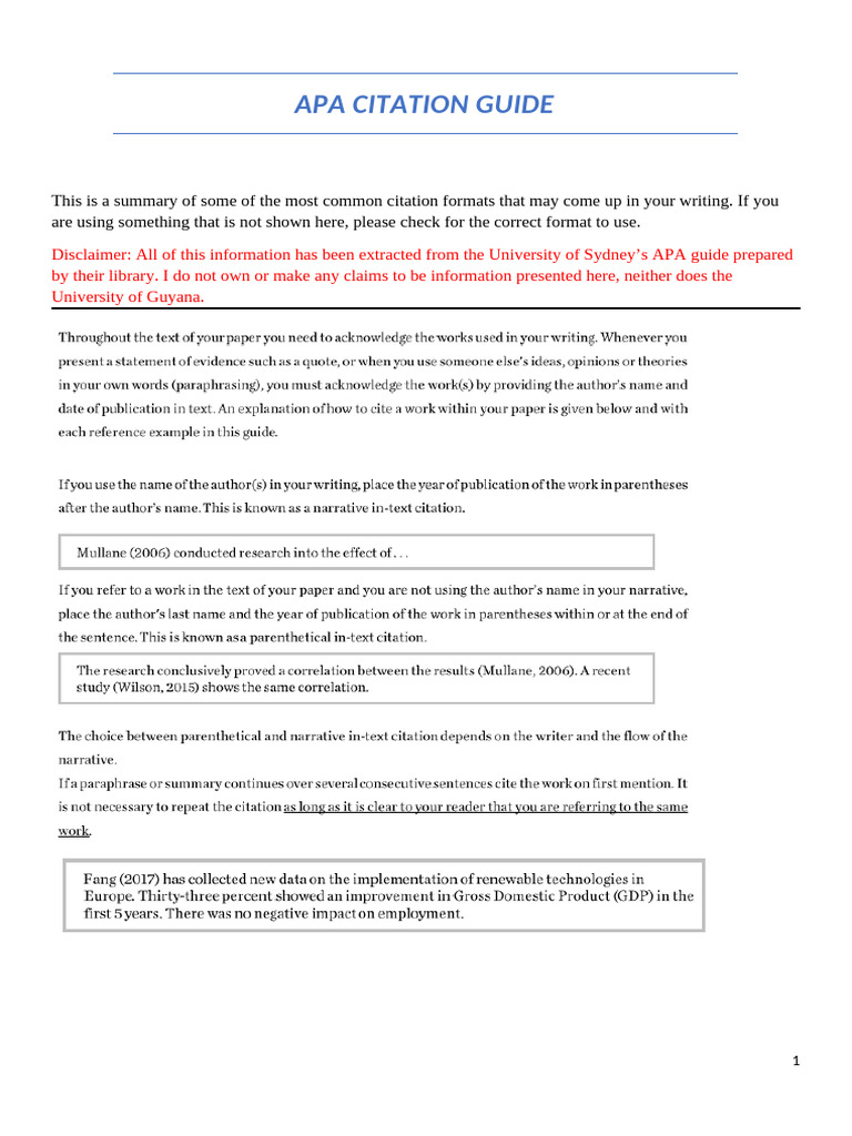 Apa Citation Guide | PDF | Social Science