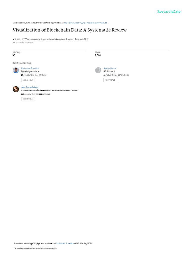 Visualization of Blockchain Data A Systematic Revi | PDF | Cryptocurrency | Bitcoin