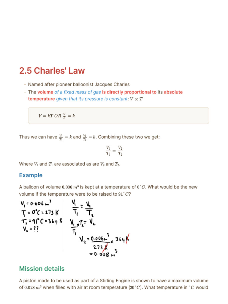 Charles' Law Explained with Examples | PDF
